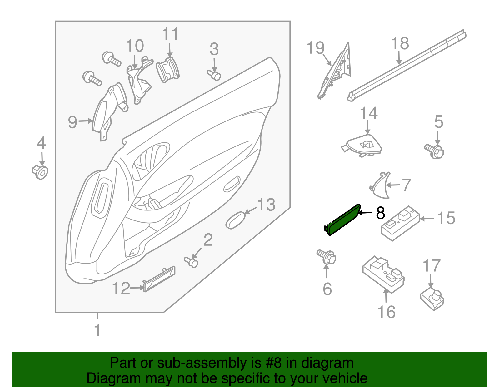 2009-2025 Nissan Door Trim Panel Lower Cover 80932-1EA0A | My Nissan Part