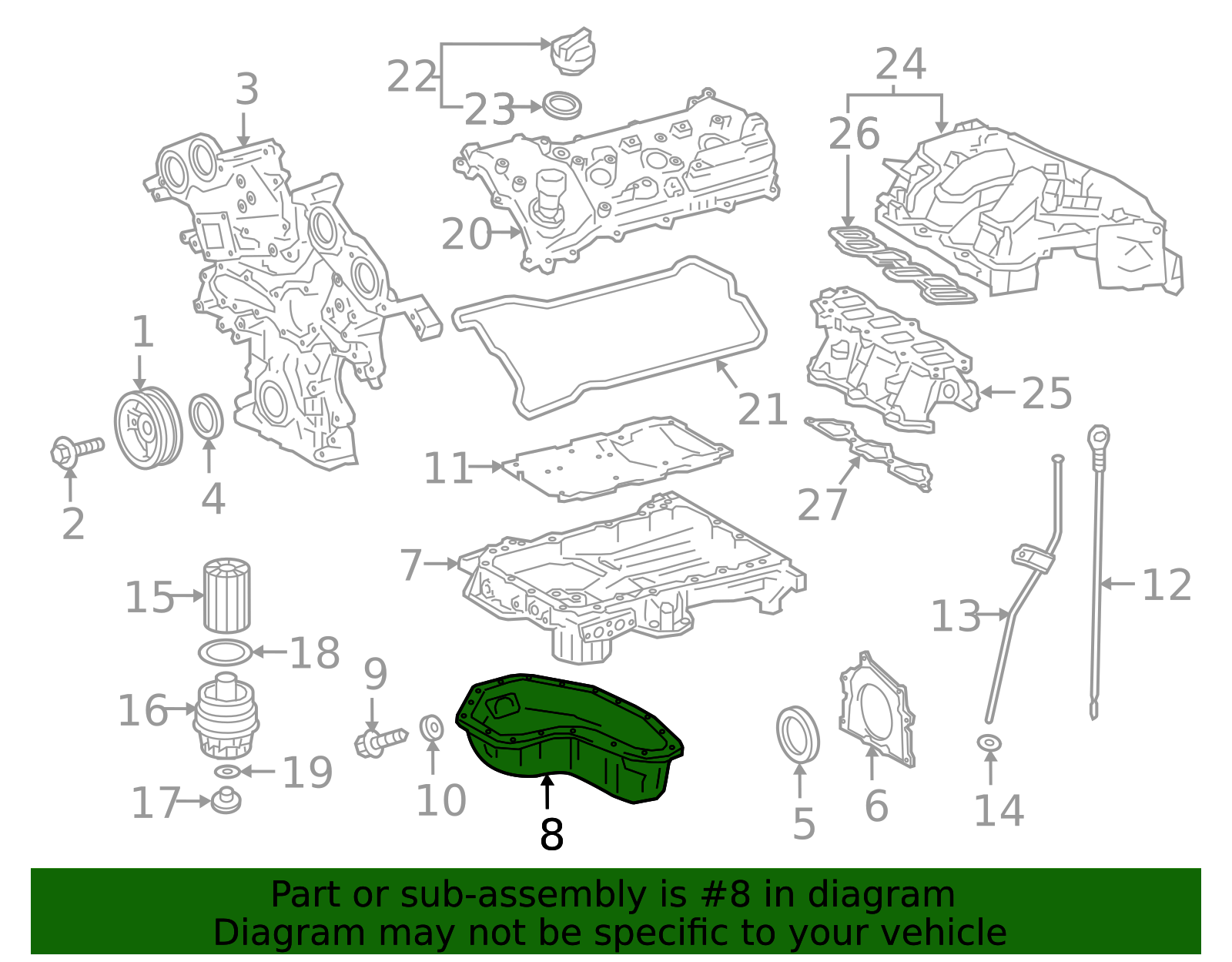 12102-0P041 - Engine Oil Pan - 2017-2024 Toyota | OEM Genuine Toyota Parts