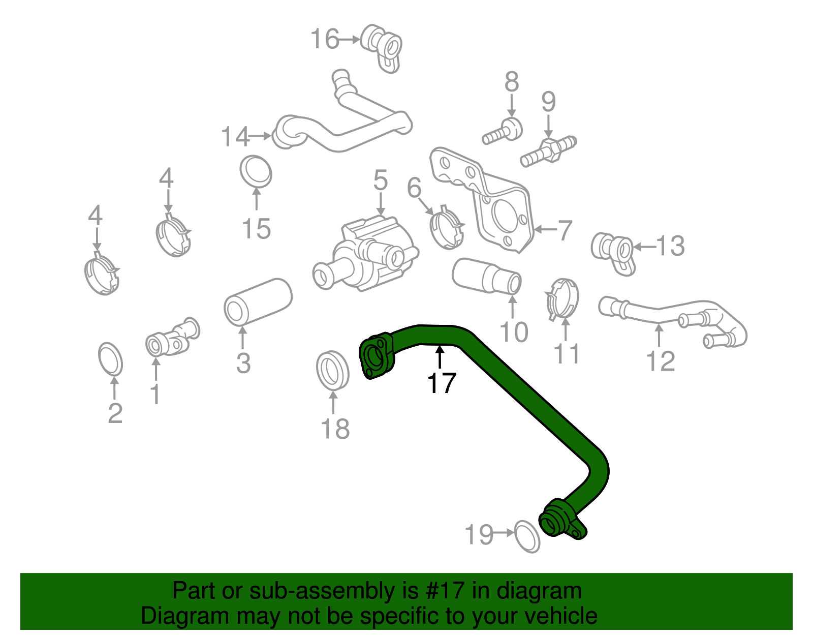 2017-2025 Porsche Panamera Engine Coolant Crossover Pipe PAC-121-071 ...