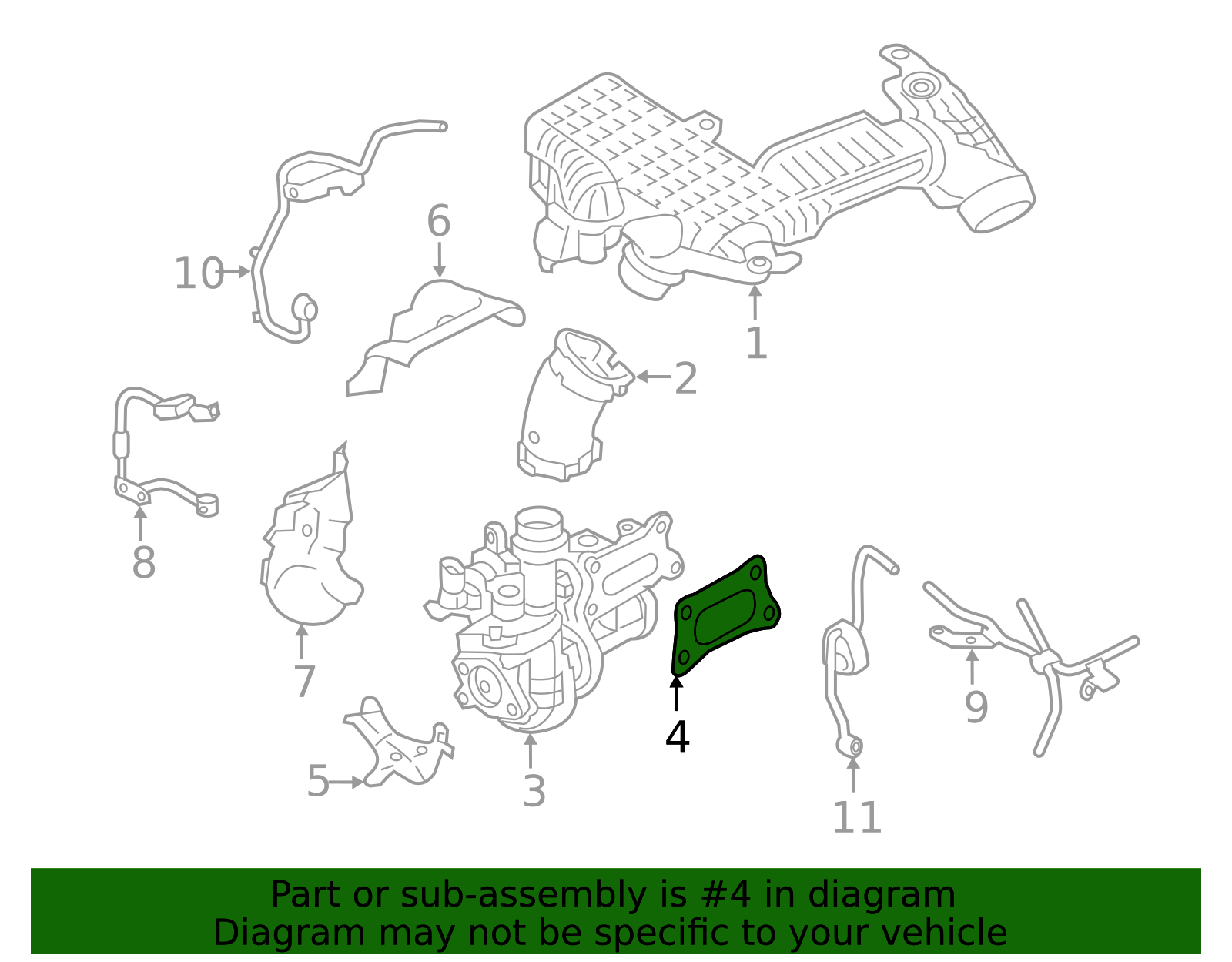2019-2024 Nissan Altima Turbocharger Gasket 14415-5NA0A | Boro Nissan Parts