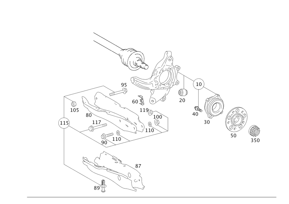 221-350-22-08 - 1954-2025 Mercedes-Benz - Wheel Carrier | World ...