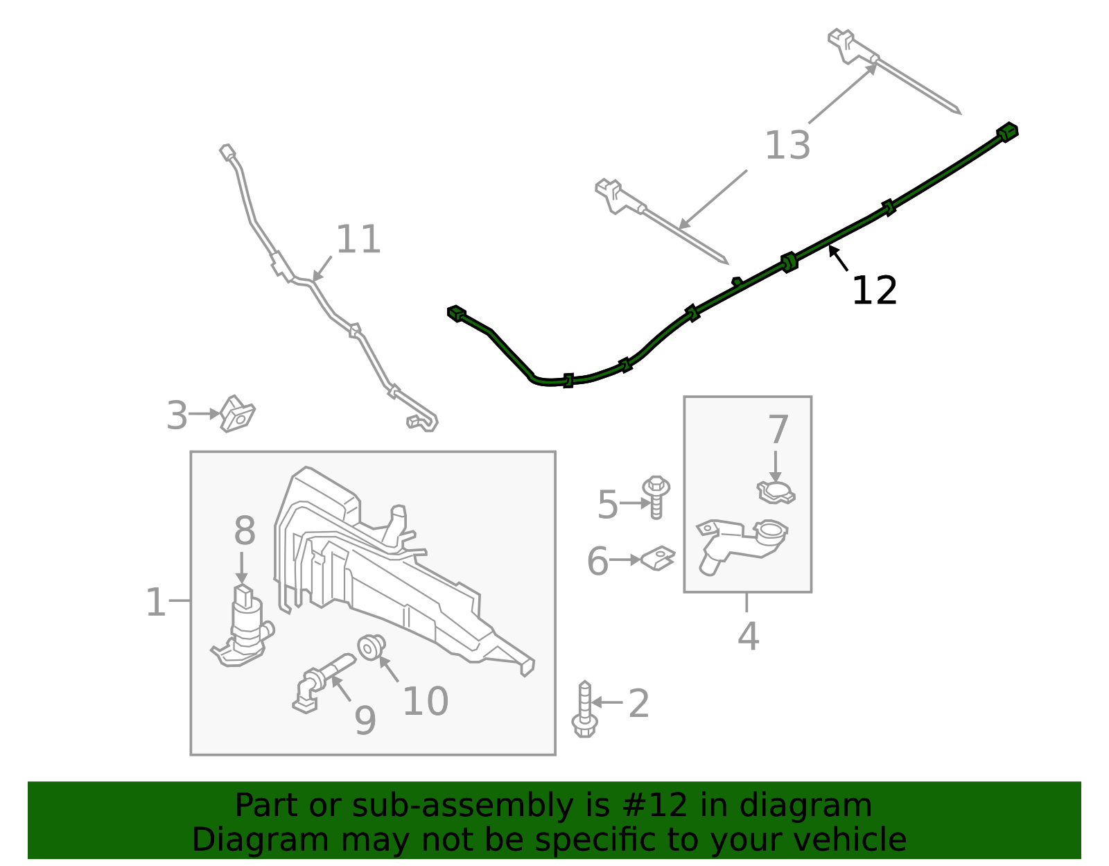 Genuine OEM Ford Part - Washer Hose LJ6Z-17A605-AB | Genuine OEM Ford ...