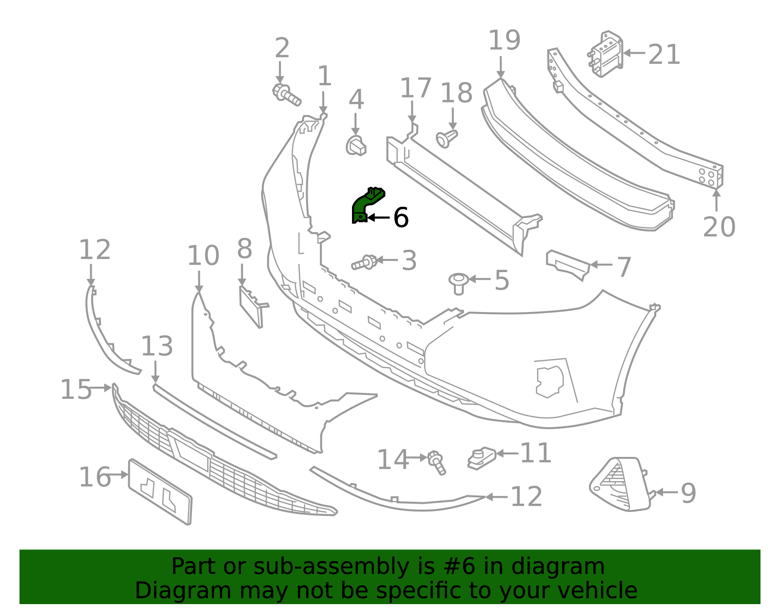2019-2024 Nissan Murano Bumper Cover Retainer - Driver's Side (LH ...