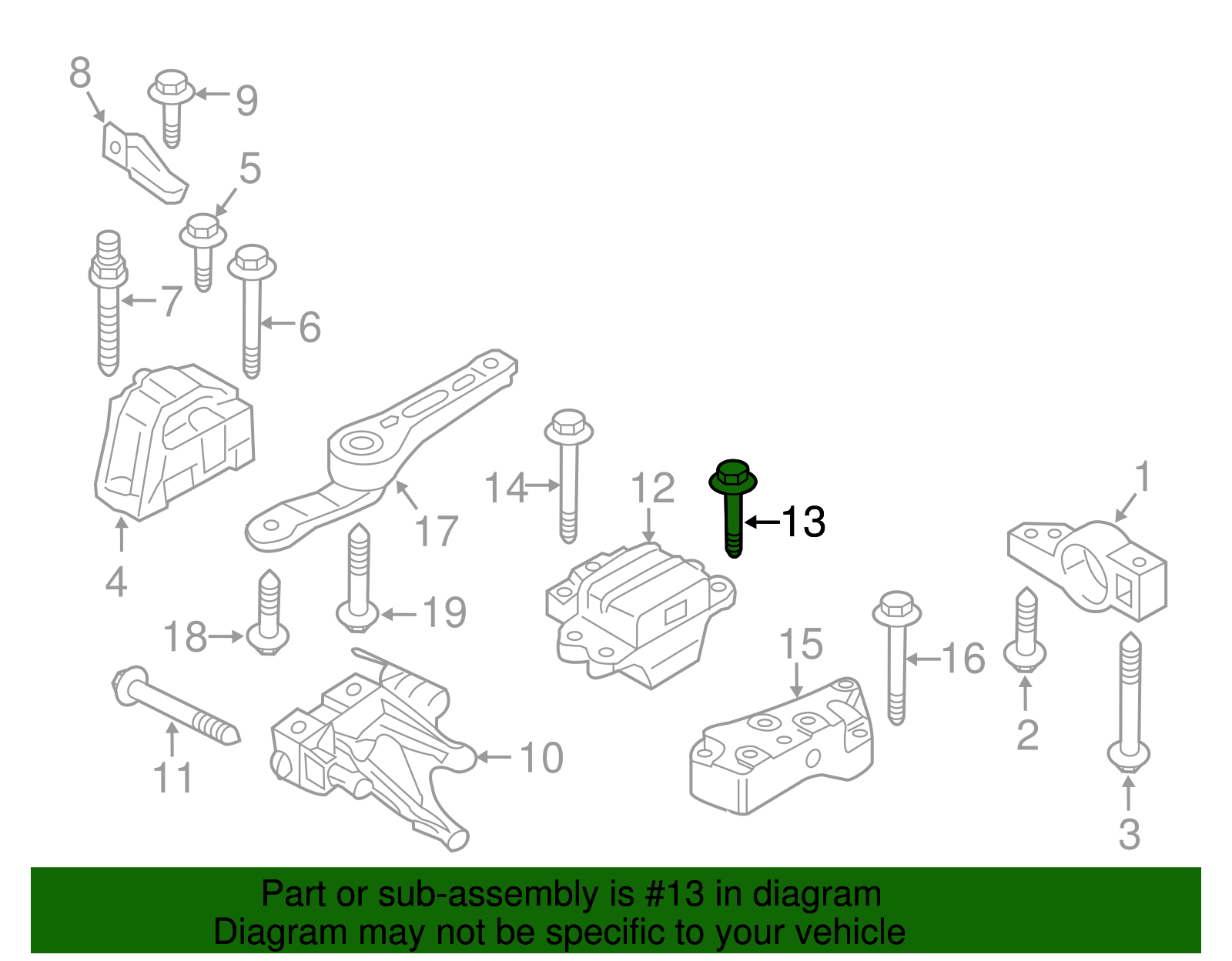 2003-2022 Volkswagen Motor Mount Mount Bolt N-905-969-06 | OEM Parts Online