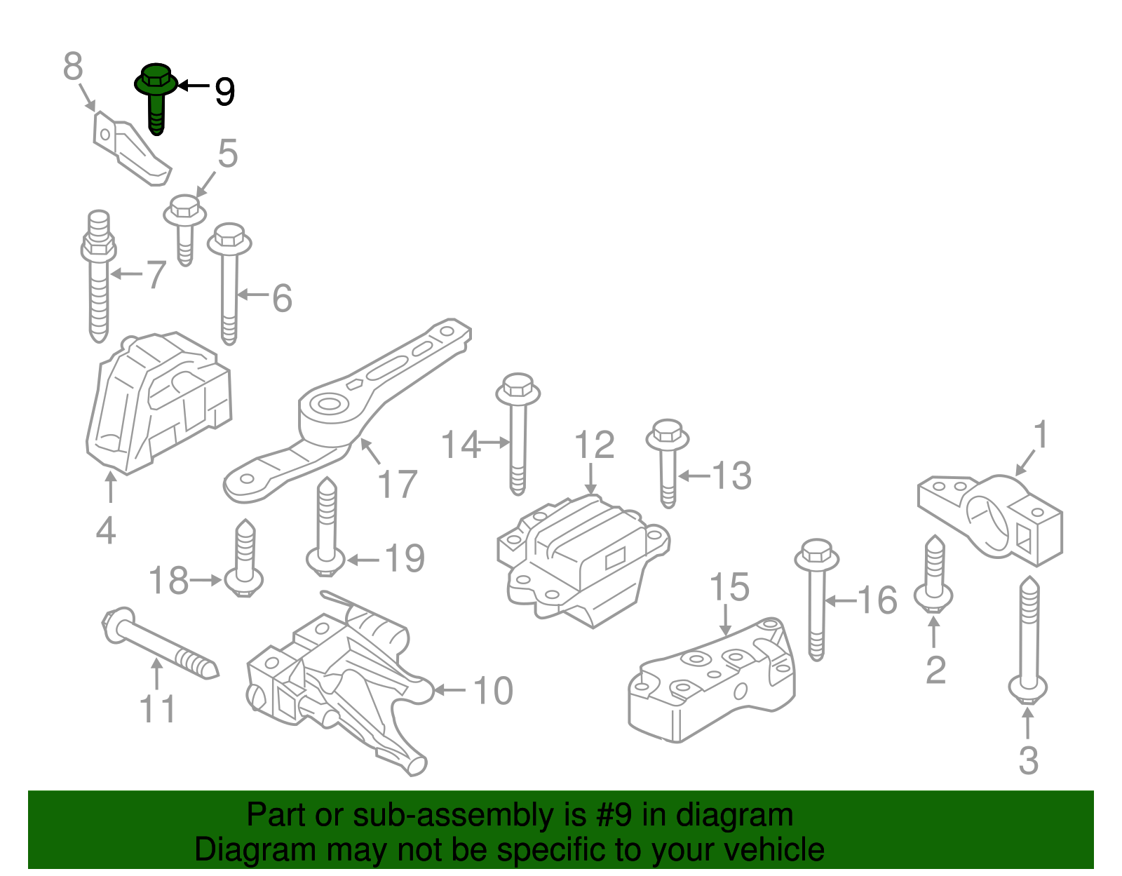 N-019-502-13 - Support Bracket Bolt 2009-2022 Volkswagen | OEM VW Parts ...