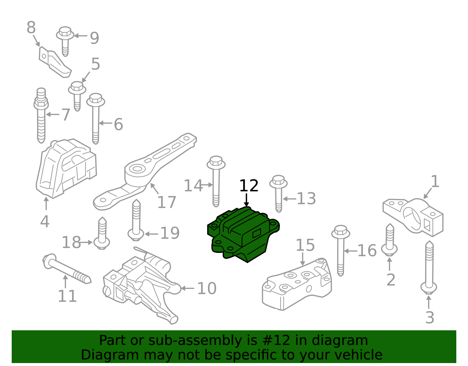 1K0-199-555-Q - Mount 2005-2016 Volkswagen | Volkswagen Parts Catalog