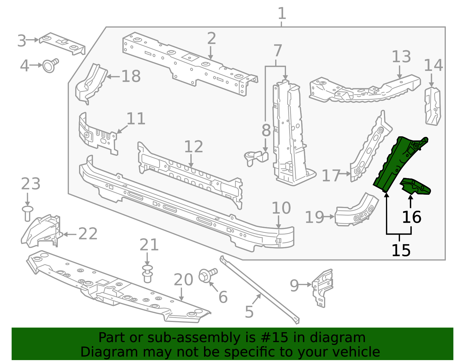 23217549 - High-Quality Driver Side Front End Upper Tie Bar Support for ...