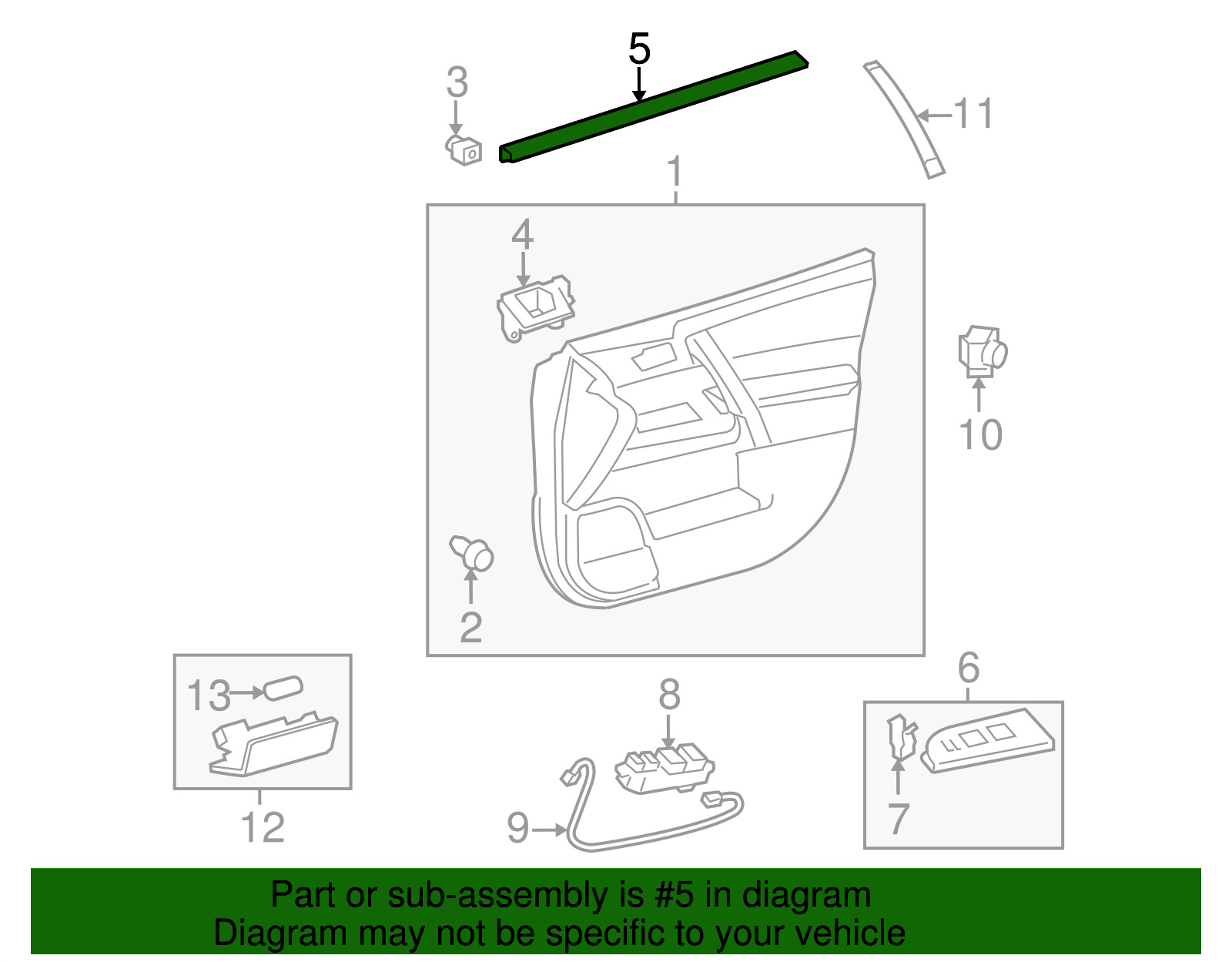 2008-2013 Toyota Highlander Inner Weather-Strip 68171-0E040 | OEM Parts ...