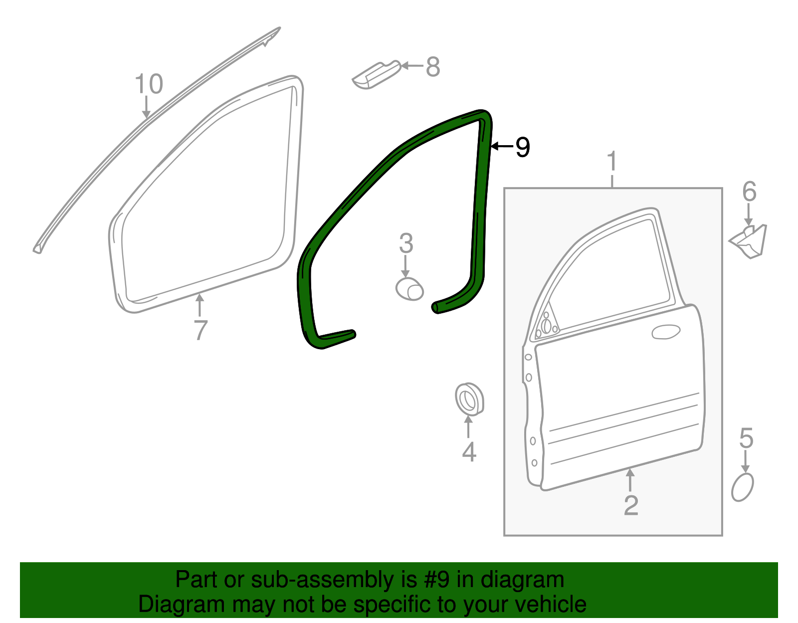 2013-2015 Kia Optima Door Weather-Strip 82110-4C010 | OEM Parts Online