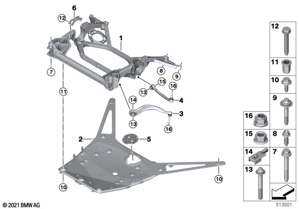 31108095653 - BMW Tension Strut With Rubber Mounting, Left 2020-2026 ...