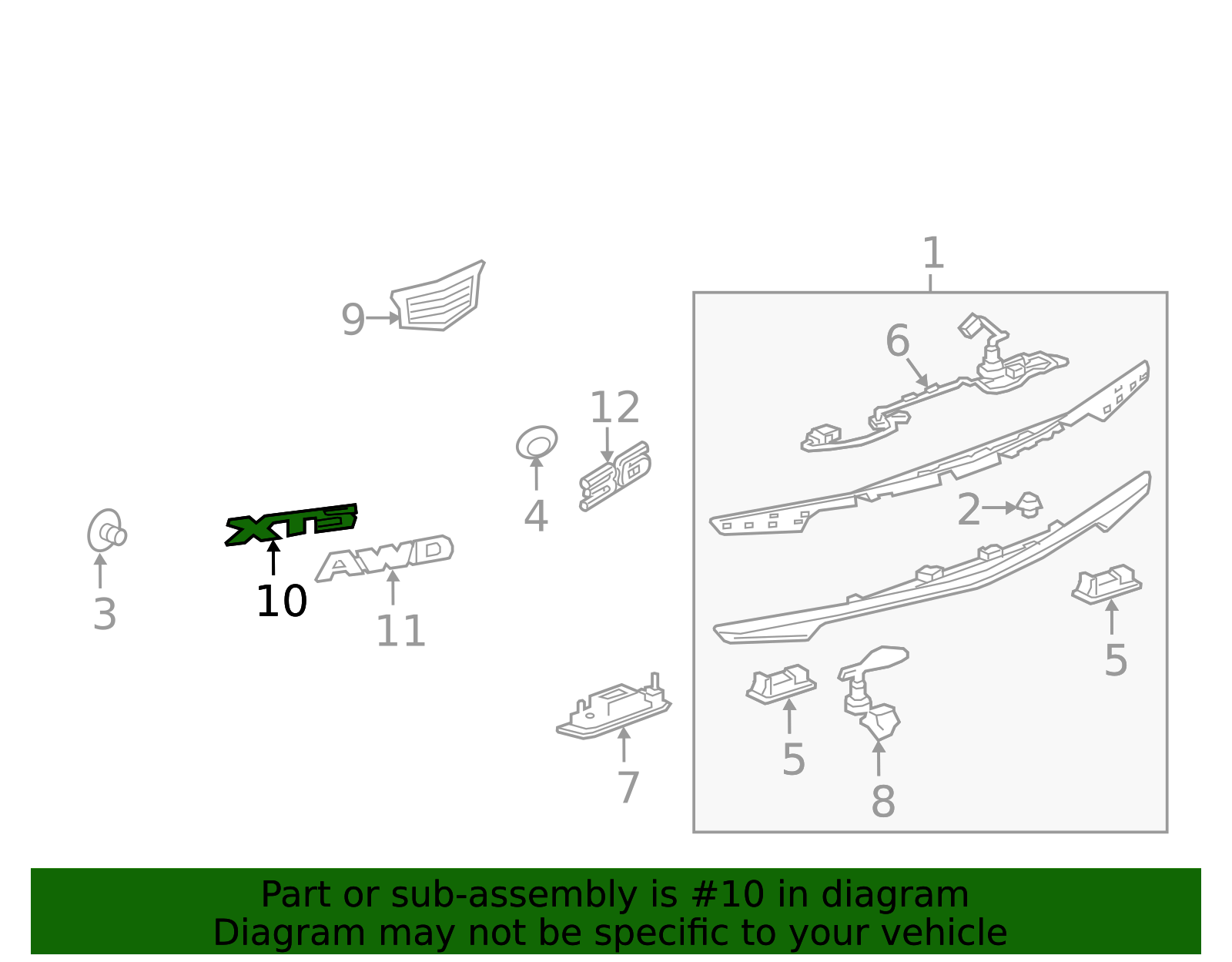 2017-2025 Cadillac XT5 Tailgate Emblem 84686958 | Capital Chevy Parts