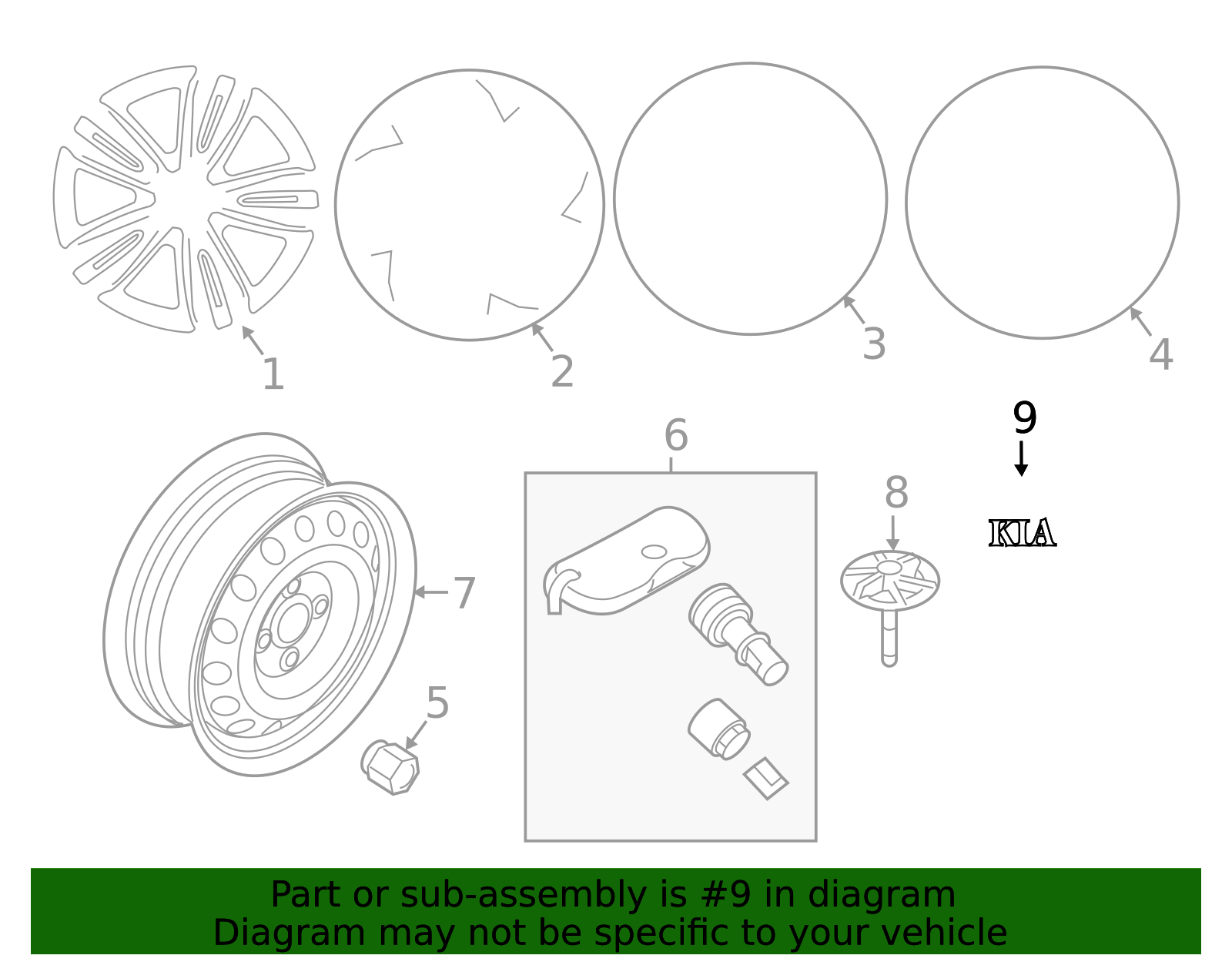 2020-2022 Kia Sportage Center Cap 52960-S9100 | TascaParts.com