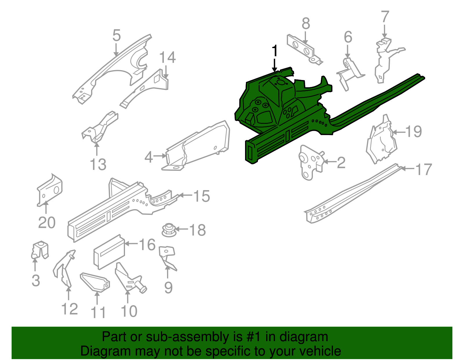 41147135609 - 2006-2015 BMW Apron Assembly (41-14-7-135-609) | BMW of ...