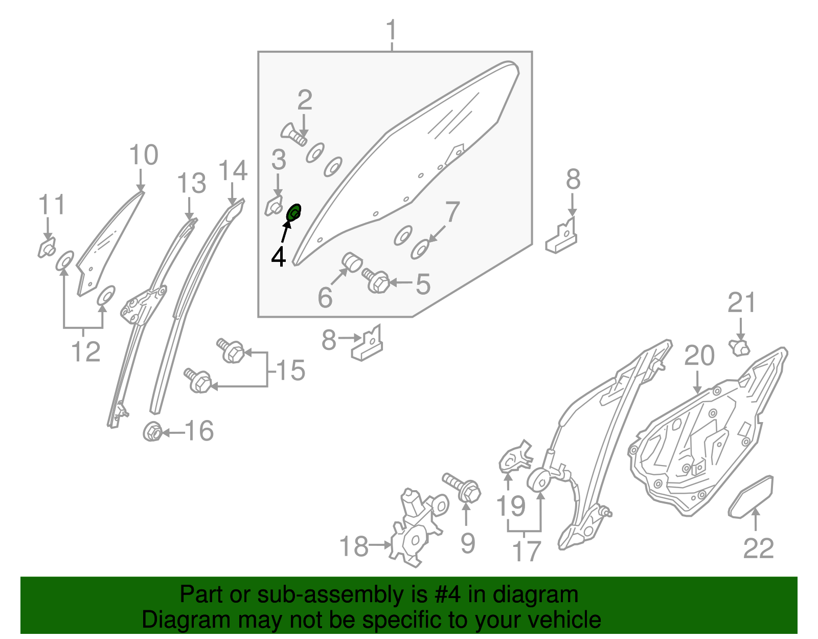 NA01-58-523 - Door Glass Washer - 1999-2020 Mazda | Mazda Parts Factor
