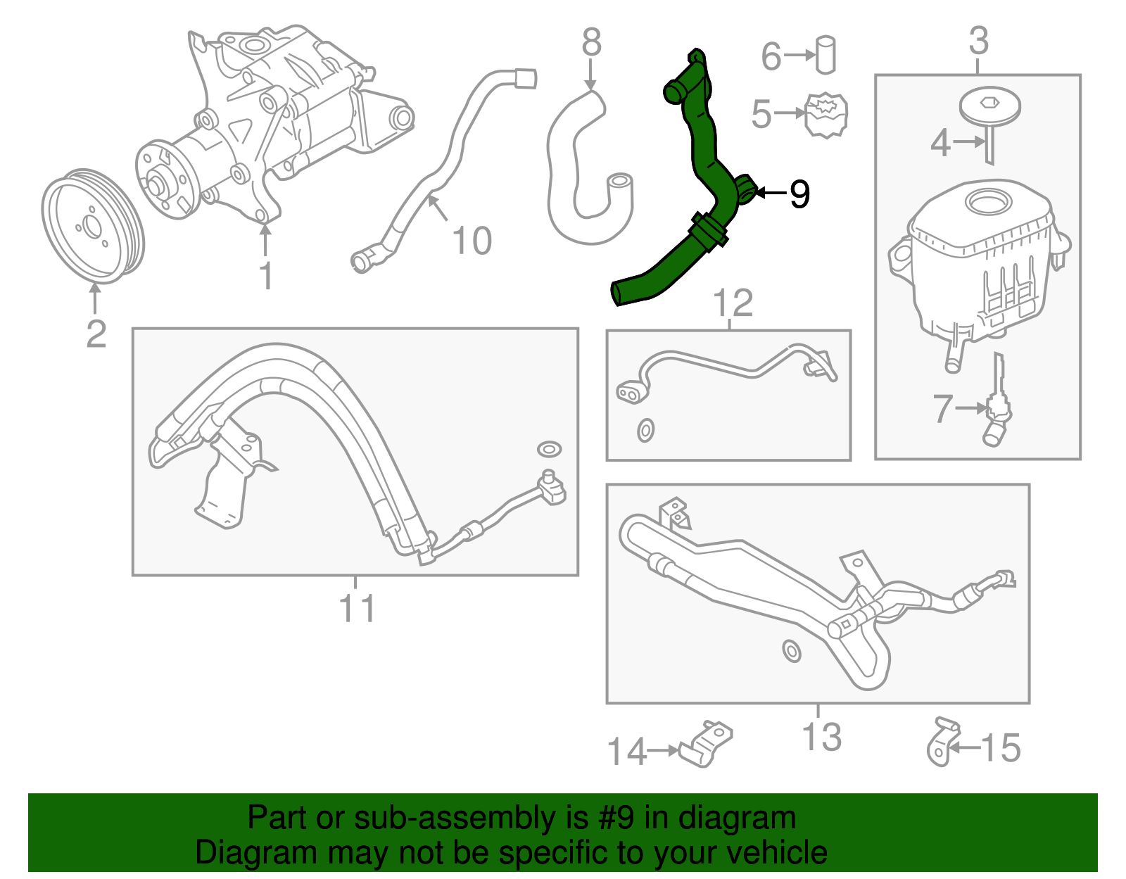 32416850666 - 2009-2018 BMW Power Steering Suction Hose (32-41-6-850 ...