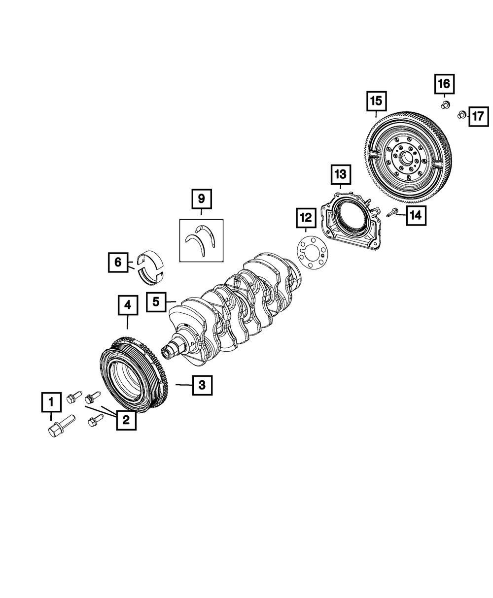 2014-2019 Mopar Crankshaft Rear Oil Retainer And Seal 4893267AD ...