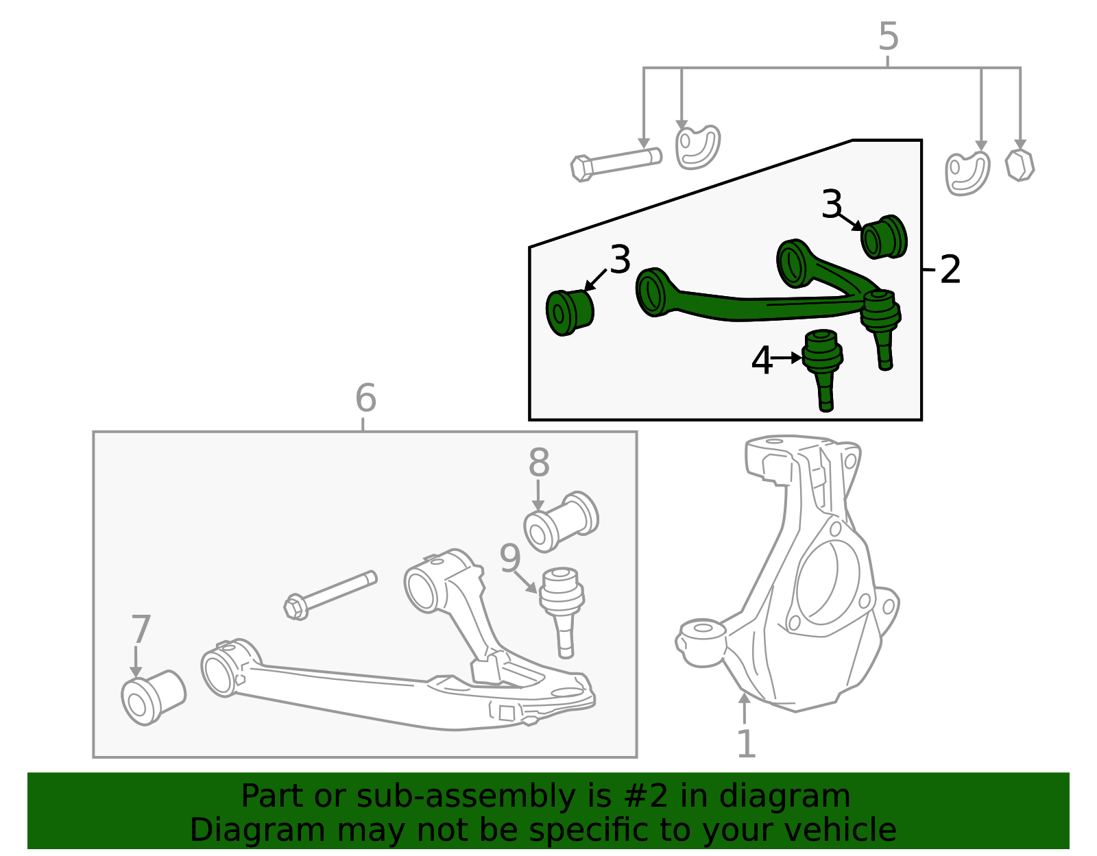 2014-2020 GM Front Driver Side Upper Suspension Control Arm 84628487 ...