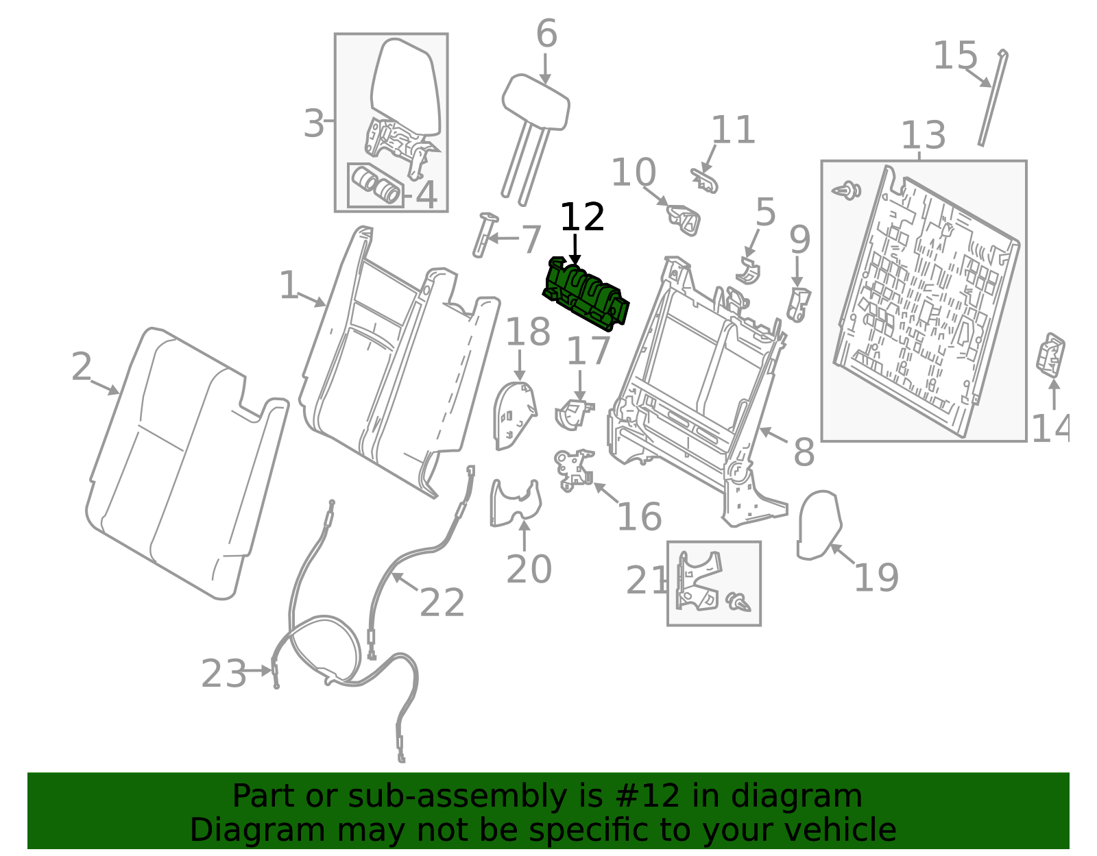 2020-2025 Toyota Highlander Folding Seat Latch Release Handle Bezel ...
