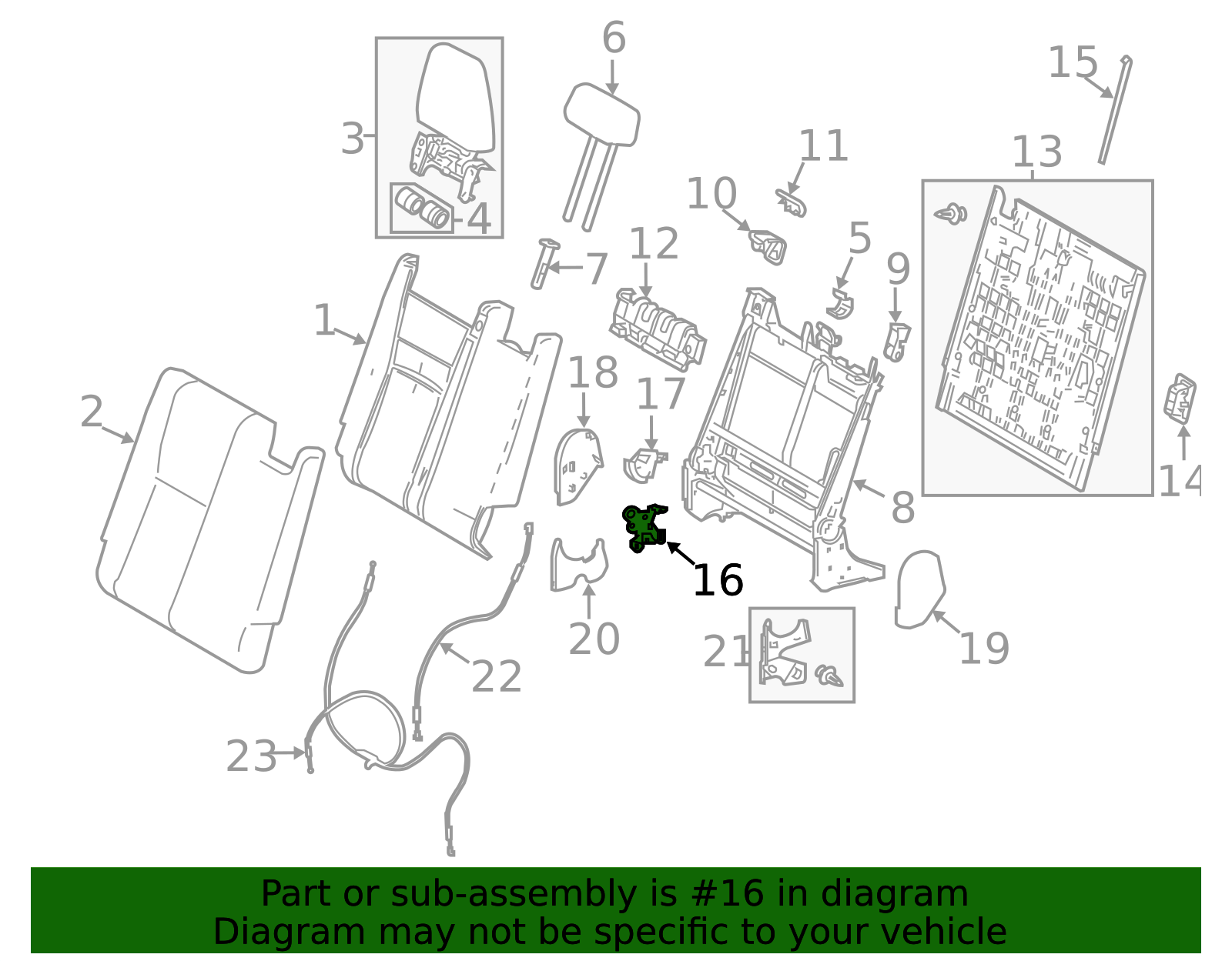 2020-2025 Toyota Highlander Seat Back Recliner Adjustment Mechanism ...