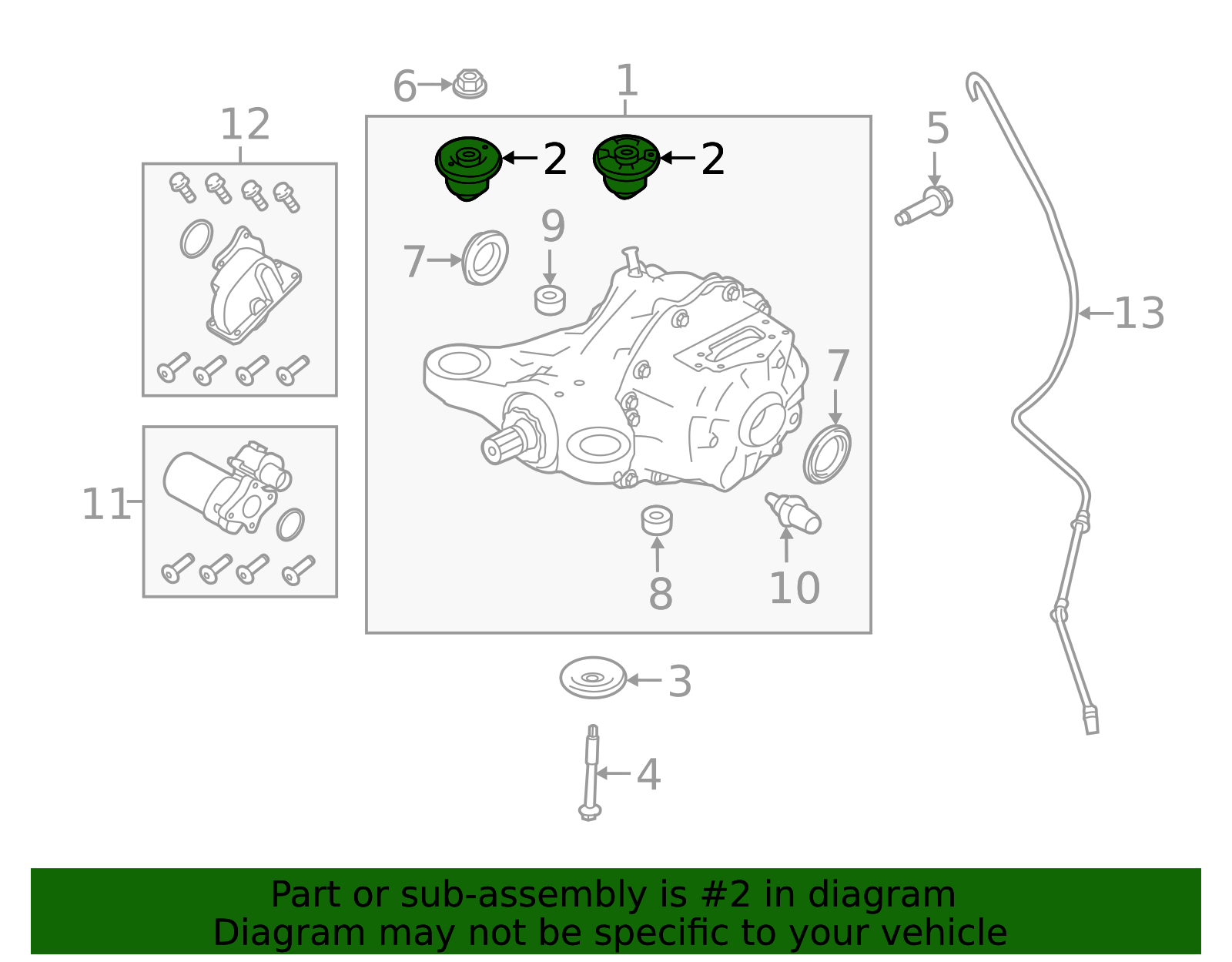 LR033262 - Differential Assembly Mount Bushing - 2013-2020 Land-Rover ...