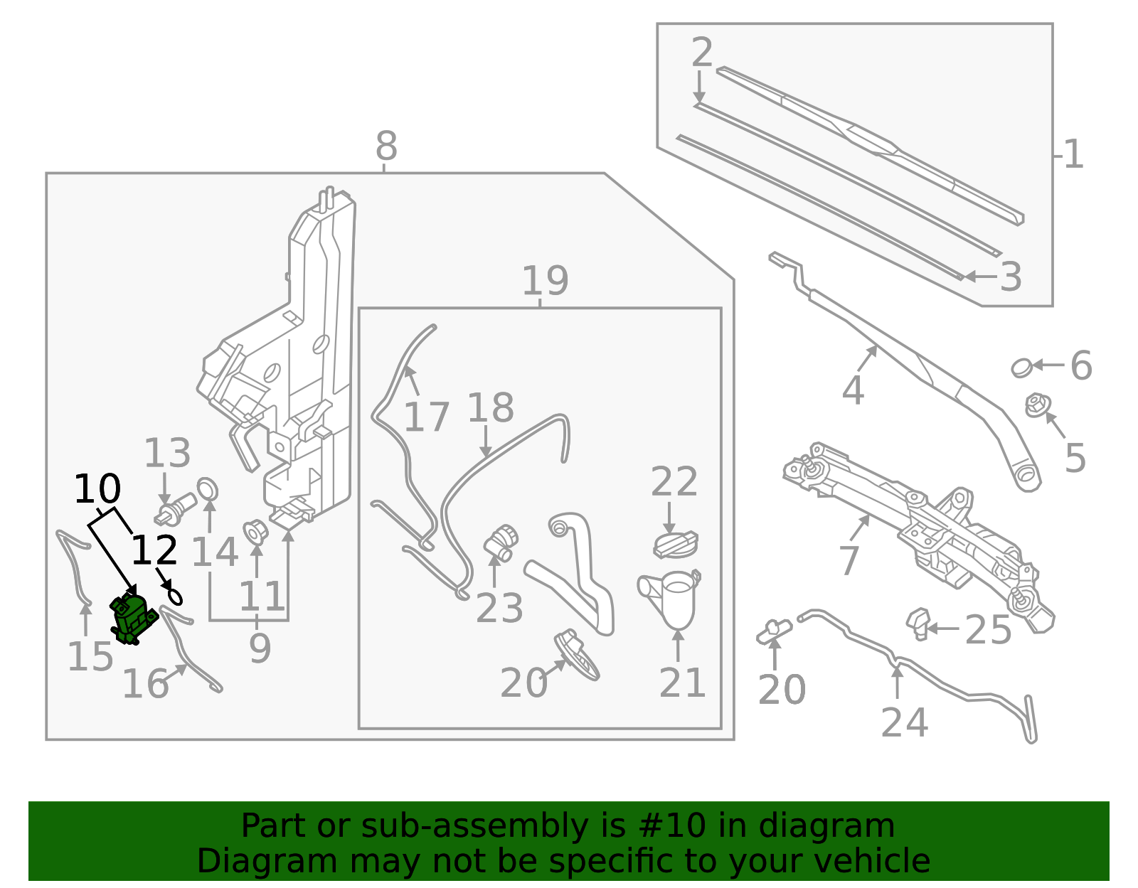 Hyundai - 98510-2W500 - Washer Pump - 2013-2025 Hyundai | OEM Hyundai ...