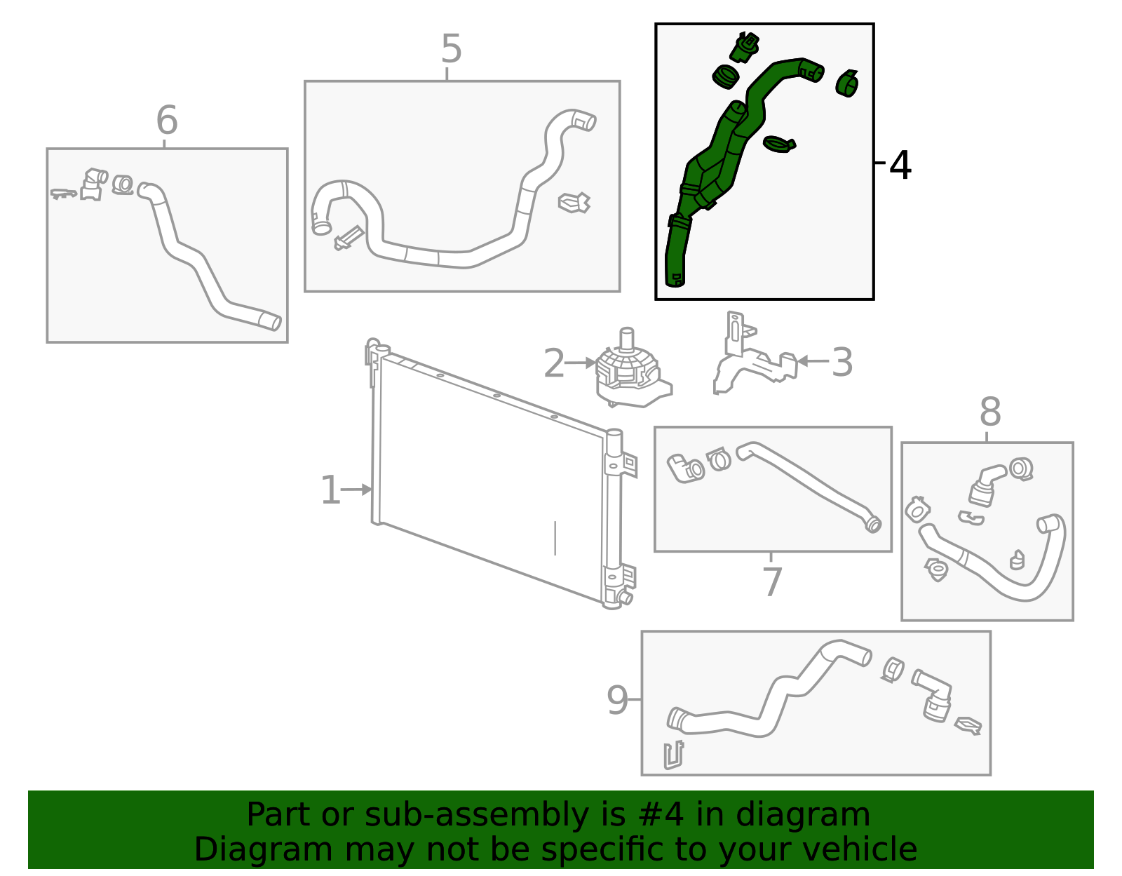 2022-2025 Cadillac CT4 Coolant Hose 84764261 | Shop Matick Buick GMC