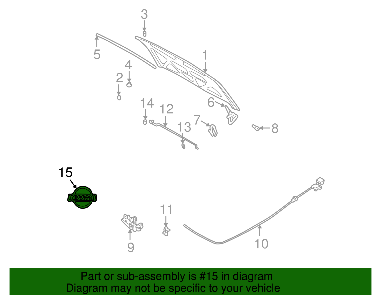 2001 Nissan Frontier Emblem 65890-9Z400 | Bill Kay Nissan Parts