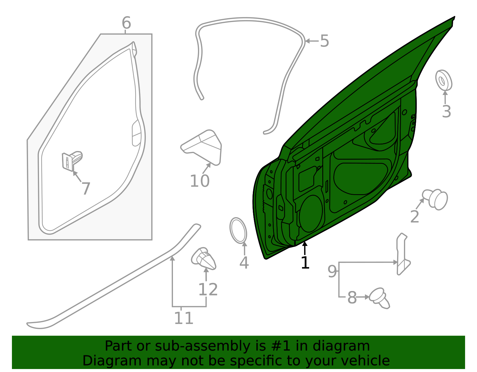 2020-2025 Subaru Outback Door Shell 60009AN06A9P | Subaru Parts Store