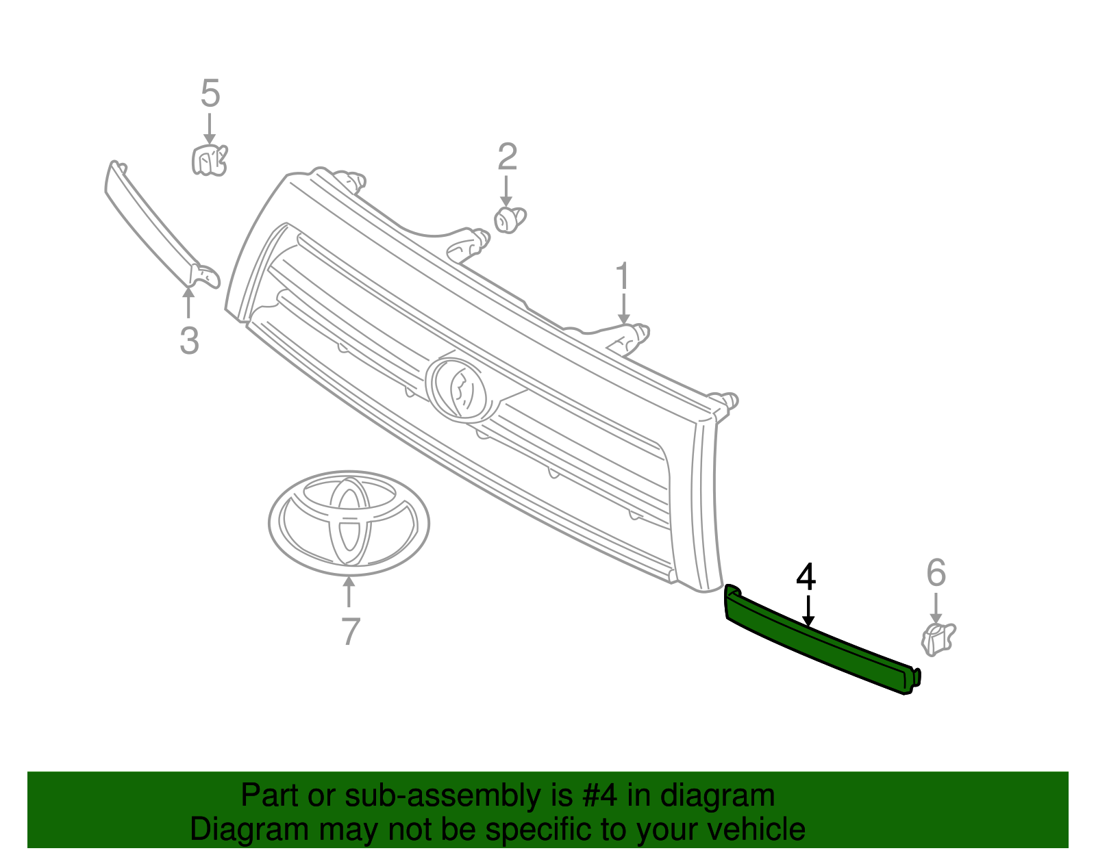 Genuine Toyota Filler Panel part# 52513-35030 for 1996-2002 Toyota ...