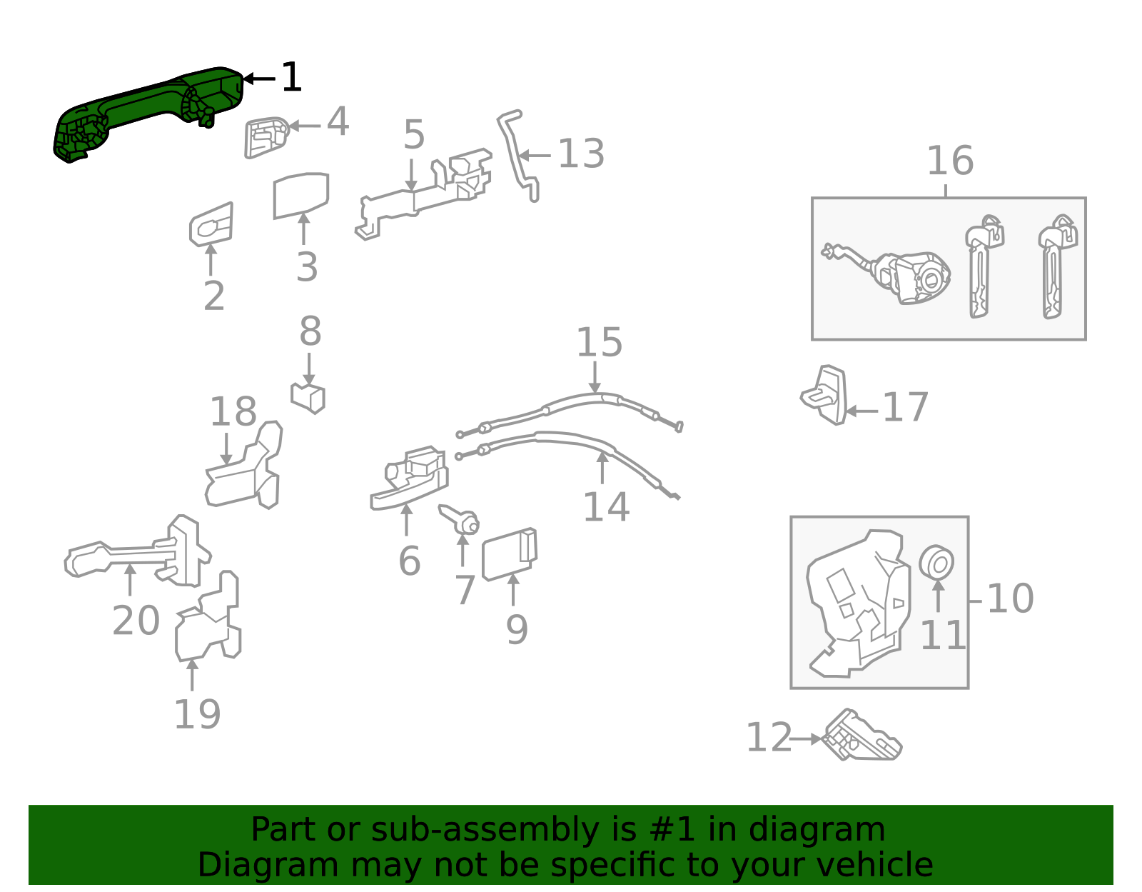 2022-2025 Toyota 2022-2024 Toyota - Handle, Outside 69210-0C100-B0 ...