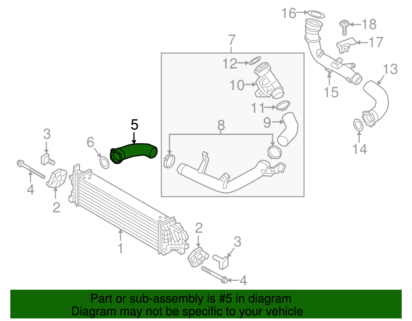 2016-2025 Volvo Inter-Cooler Hose 32222269 | OEM Parts Online