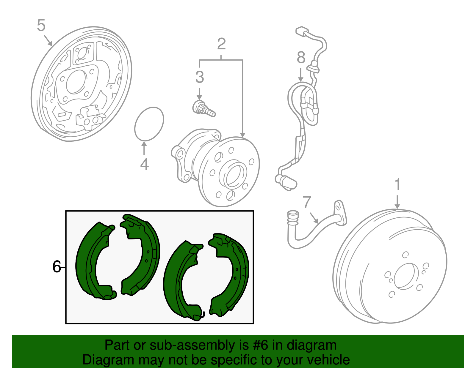 Genuine Toyota Brake Shoes part# 04495-33010 for 1991-2004 Toyota ...