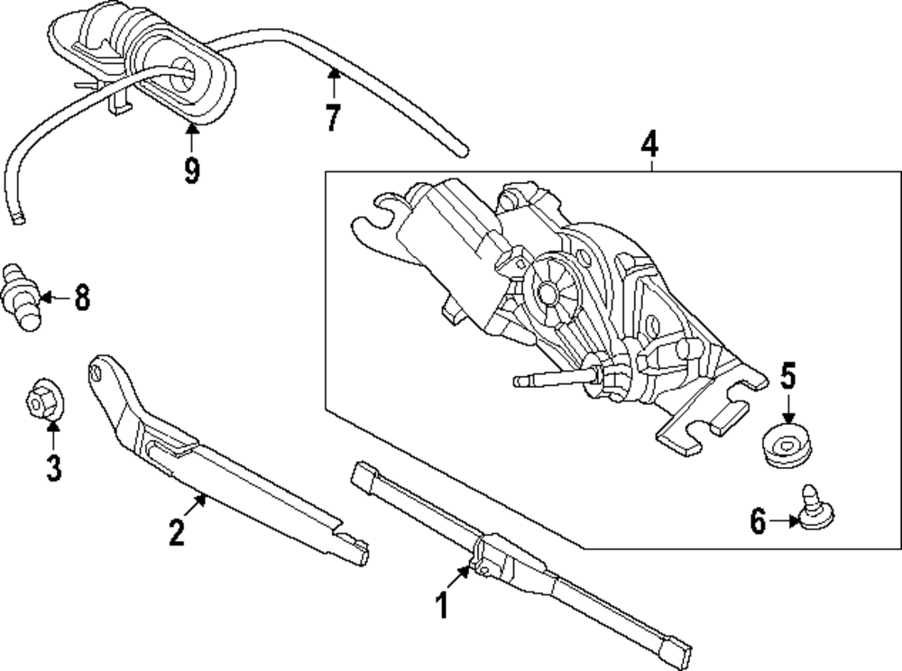 Hyundai - 98820-R6000 - Wiper Arm - 2024-2025 Hyundai Santa Fe | OEM ...