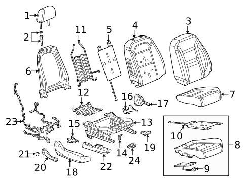 Passenger Seat Components for 2024 Chevrolet Tahoe | GMPartsDirect.com