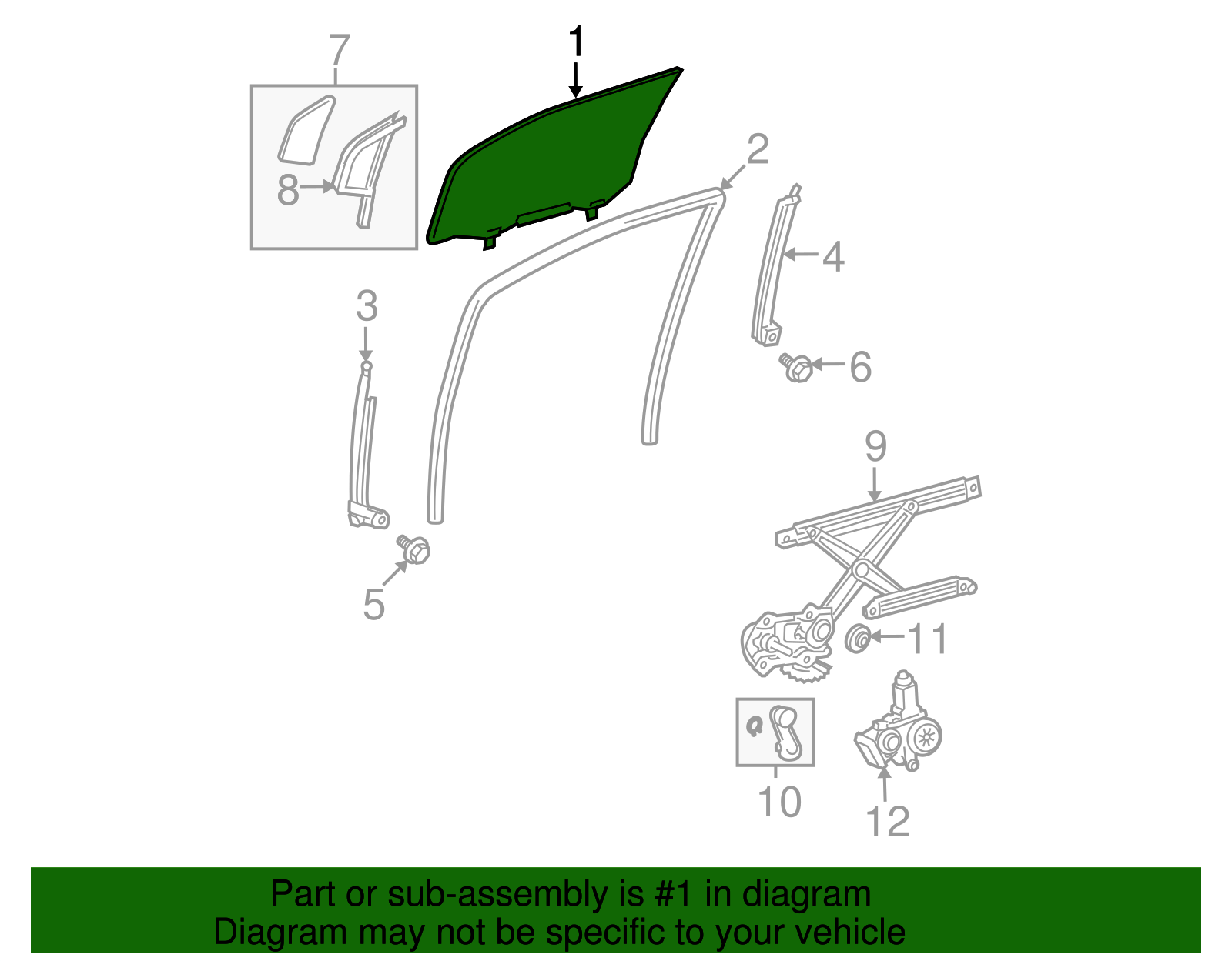 2007-2011 Toyota Yaris Movable Glass 68110-52250 | Toyota Parts Center