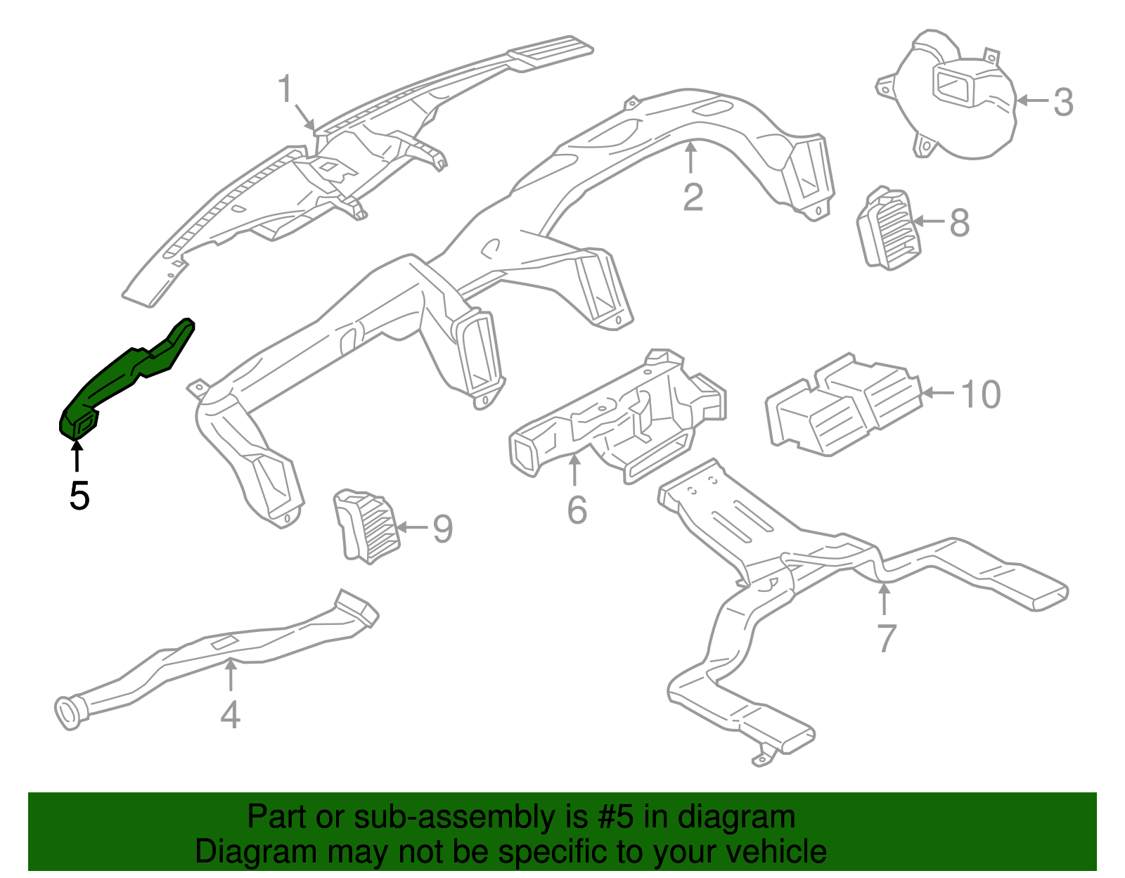 2018-2024 Lincoln Navigator | Vent Duct | JL7Z-18556-B | Walls' Ford Parts