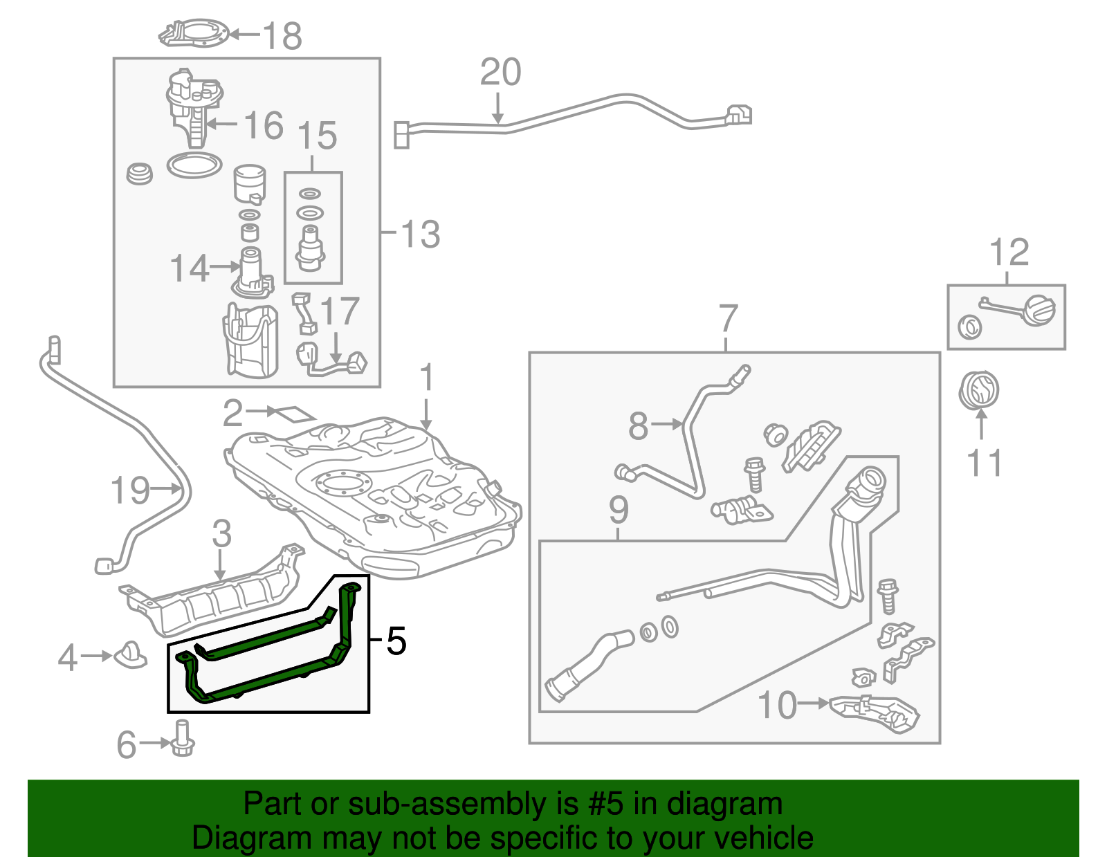 77601-06150 - 2015-2018 Toyota - Tank Strap | Nucar Toyota Parts