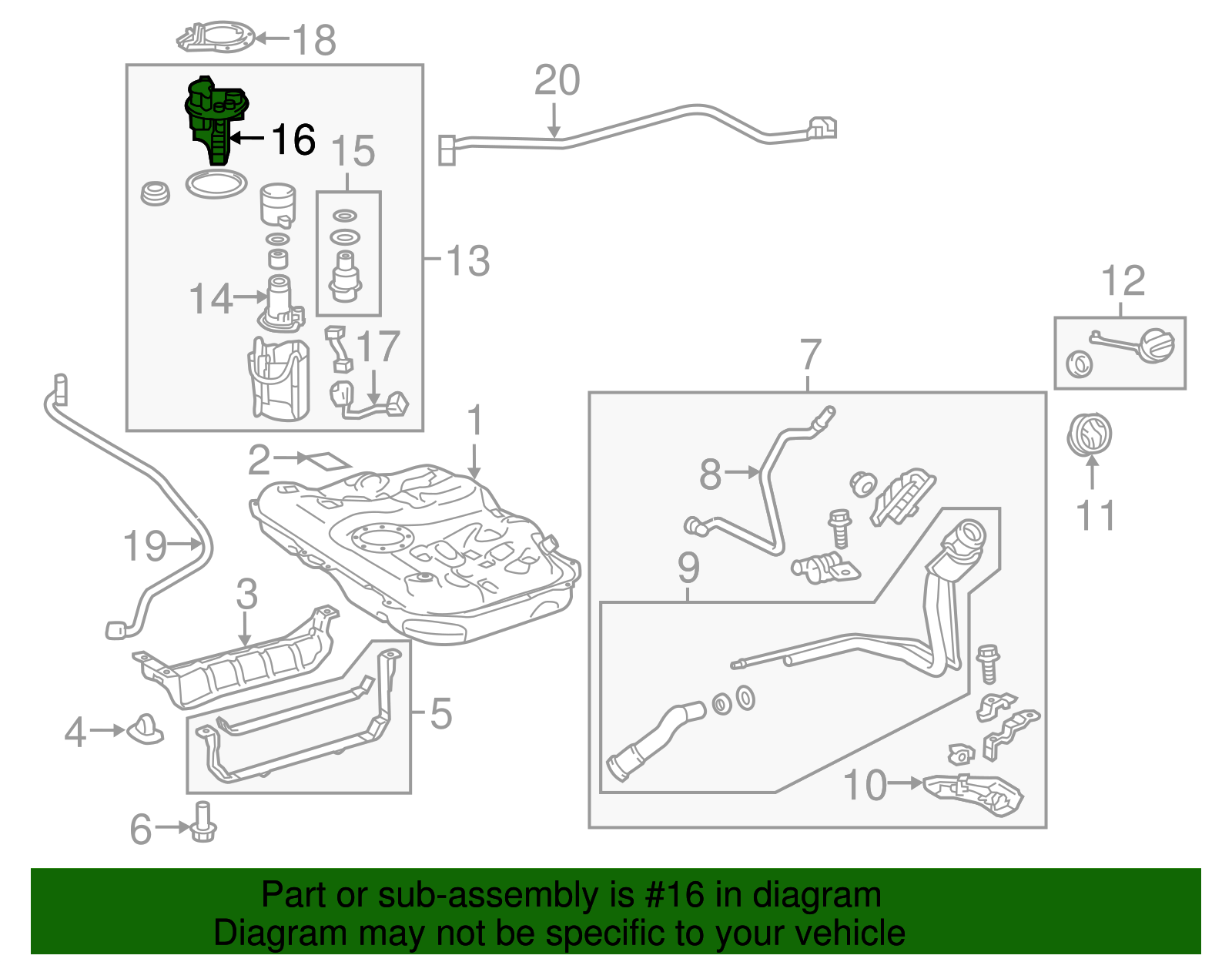 2015-2017 Toyota Camry Fuel Pump Hanger 77024-06153 | Toyota Parts Center