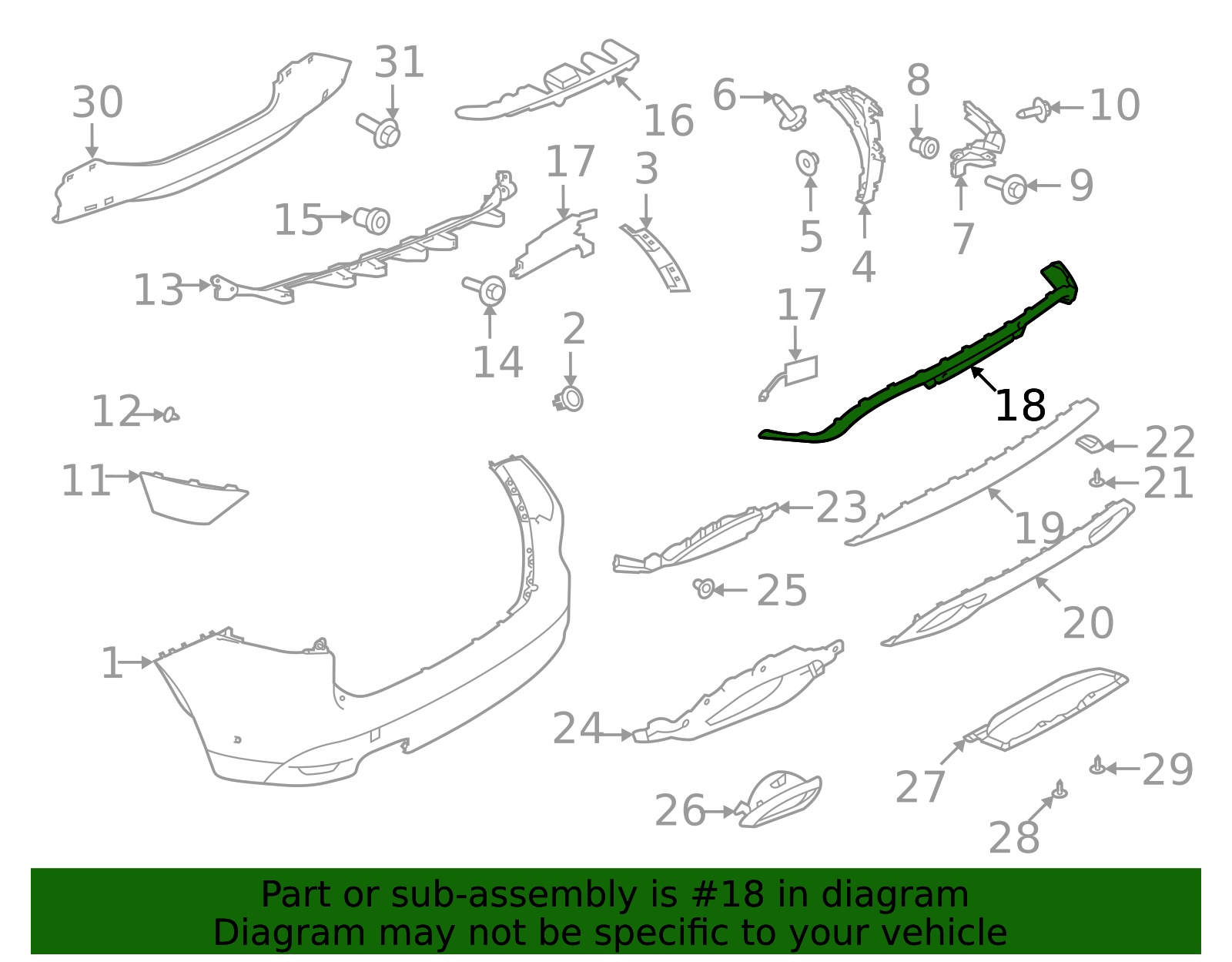 2021-2023 Jaguar F-Pace Lower Molding T4A38154LML | JaguarParts.com