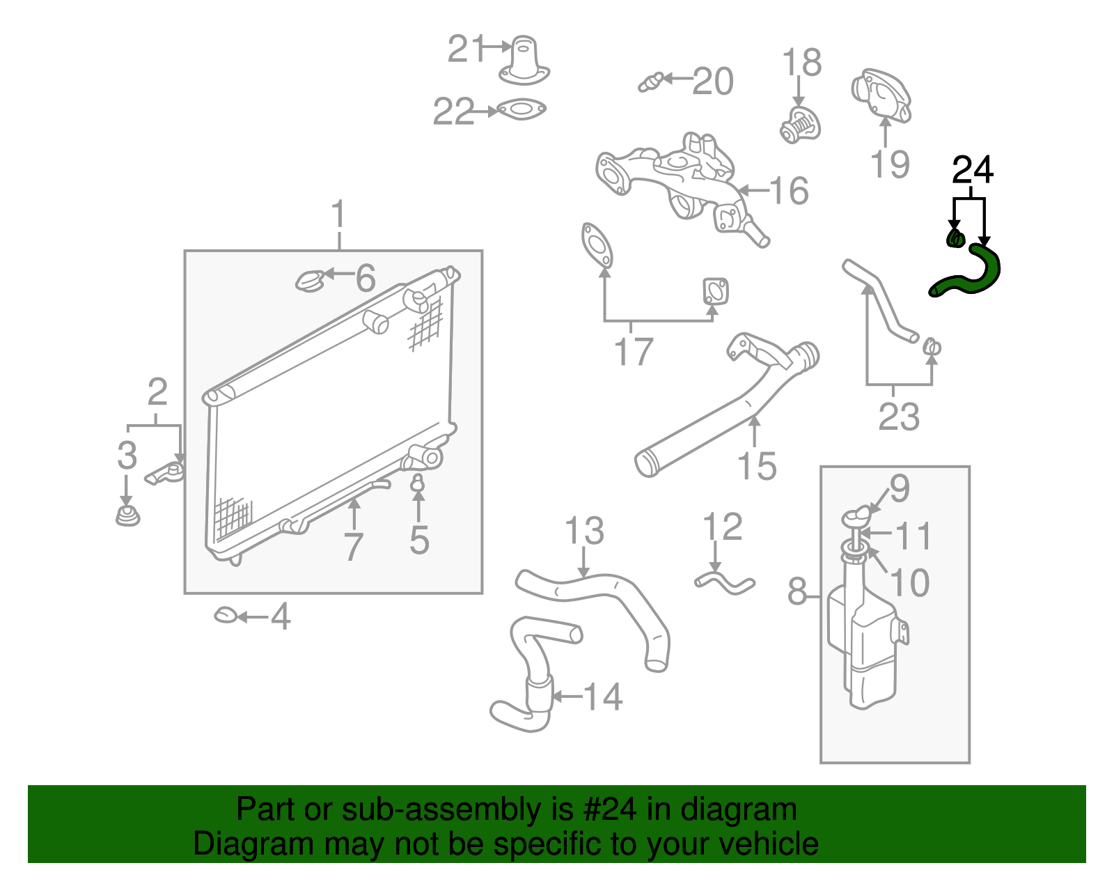 2001-2010 Kia | Engine Coolant Hose | 25469-37201 | Kia Auto Parts