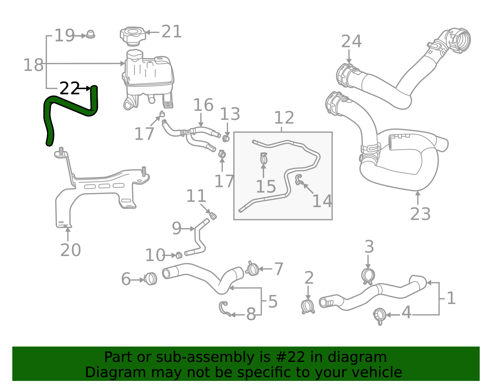 84778762 - 2020-2025 Cadillac - Radiator Surge Tank Overflow Hose ...