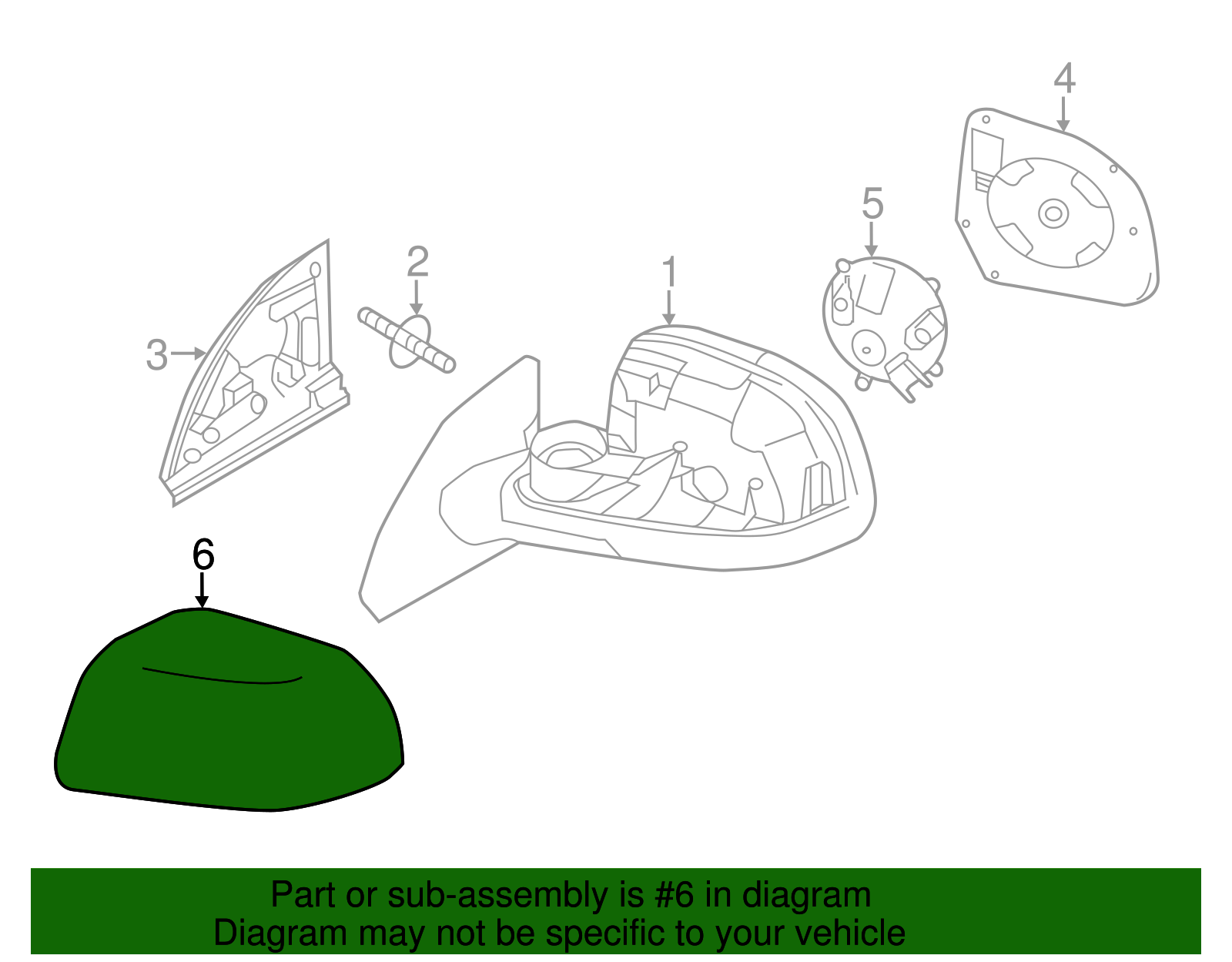 2018-2025 Nissan Mirror Cover 96373-5RB0H | Nissan Parts Central
