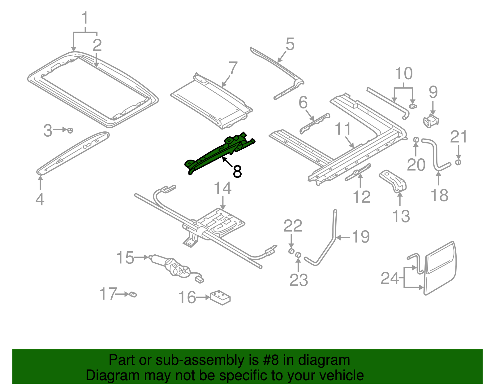 Hyundai - 81648-2C000 - Guide Rail - 2003-2008 Hyundai Tiburon | OEM ...