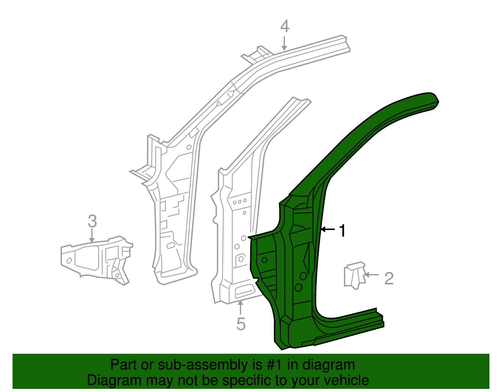Genuine Toyota Hinge Pillar part# 61131-04041 for 2005-2015 Toyota ...