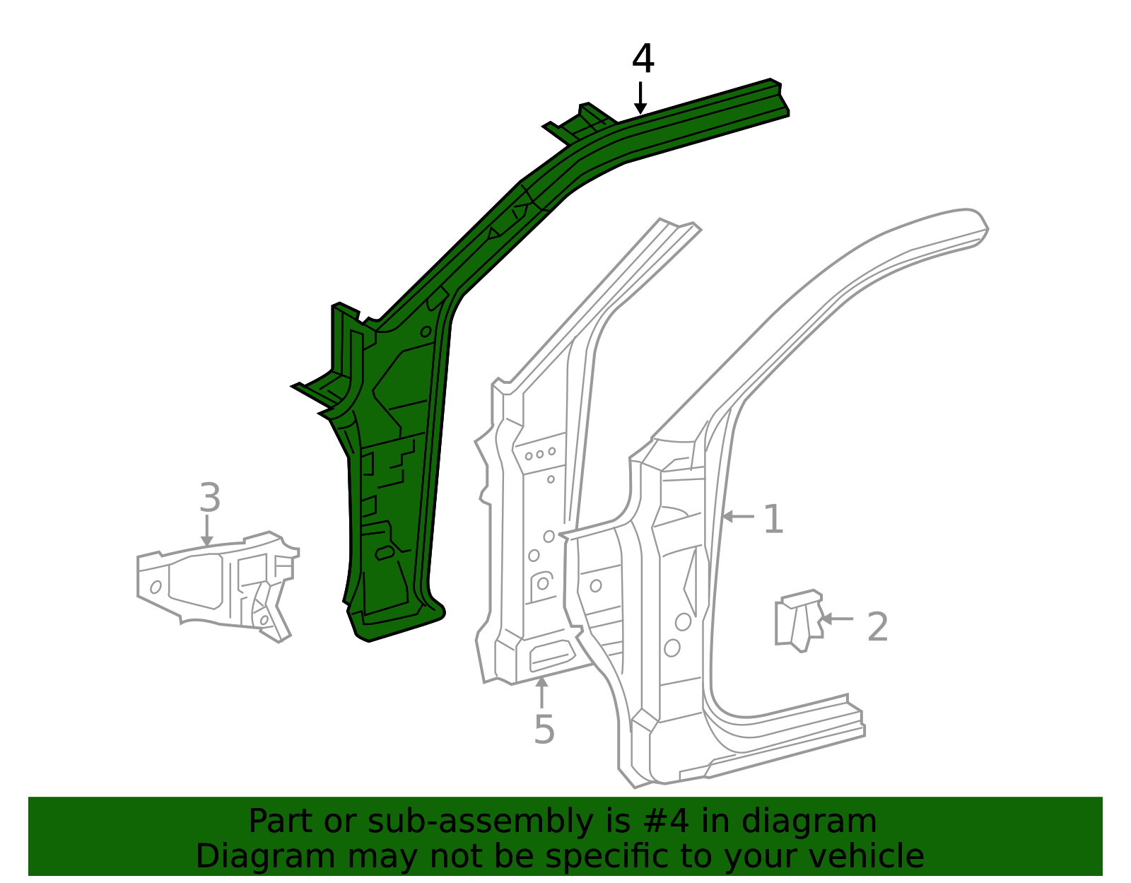 2005-2015 Toyota Tacoma Inner Pillar 61013-04011 | MotorMotor