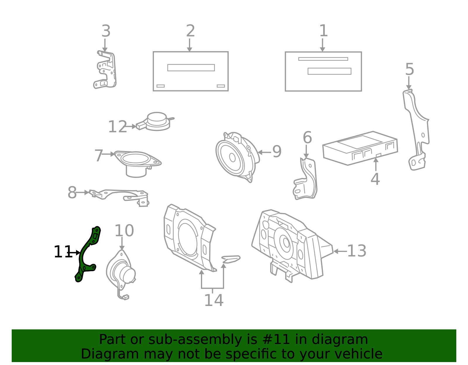 Genuine Official Toyota Radio Speaker Bracket part# 86161-35120 for ...
