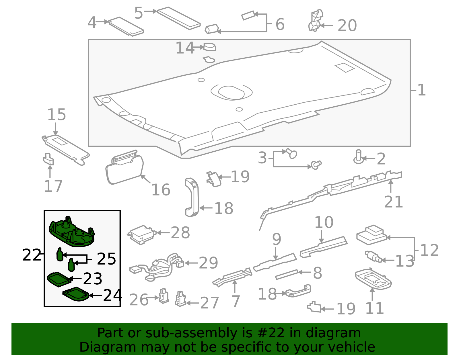 Genuine Official Toyota Map Lamp Assembly part# 81260-52020-B0 for 2008 ...