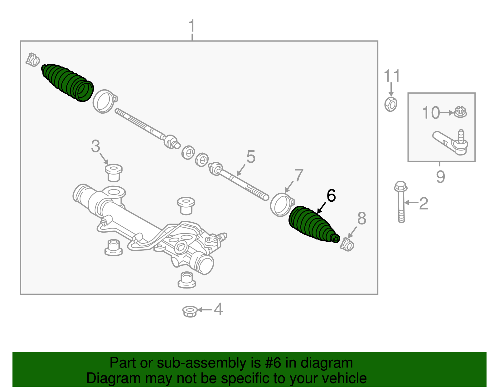 2005-2023 Toyota Tacoma Tie Rod Boot 45535-04070 | Toyota Parts Center