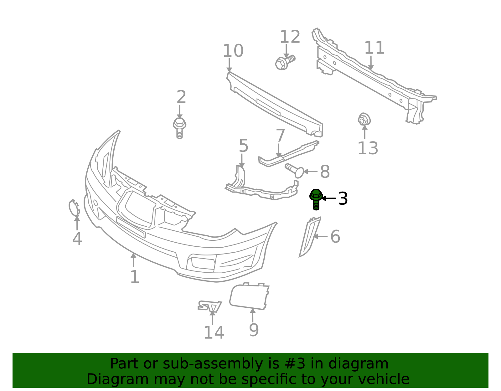 2003-2007 Subaru Bumper Cover Rivet 909310001 | Subaru Online Parts