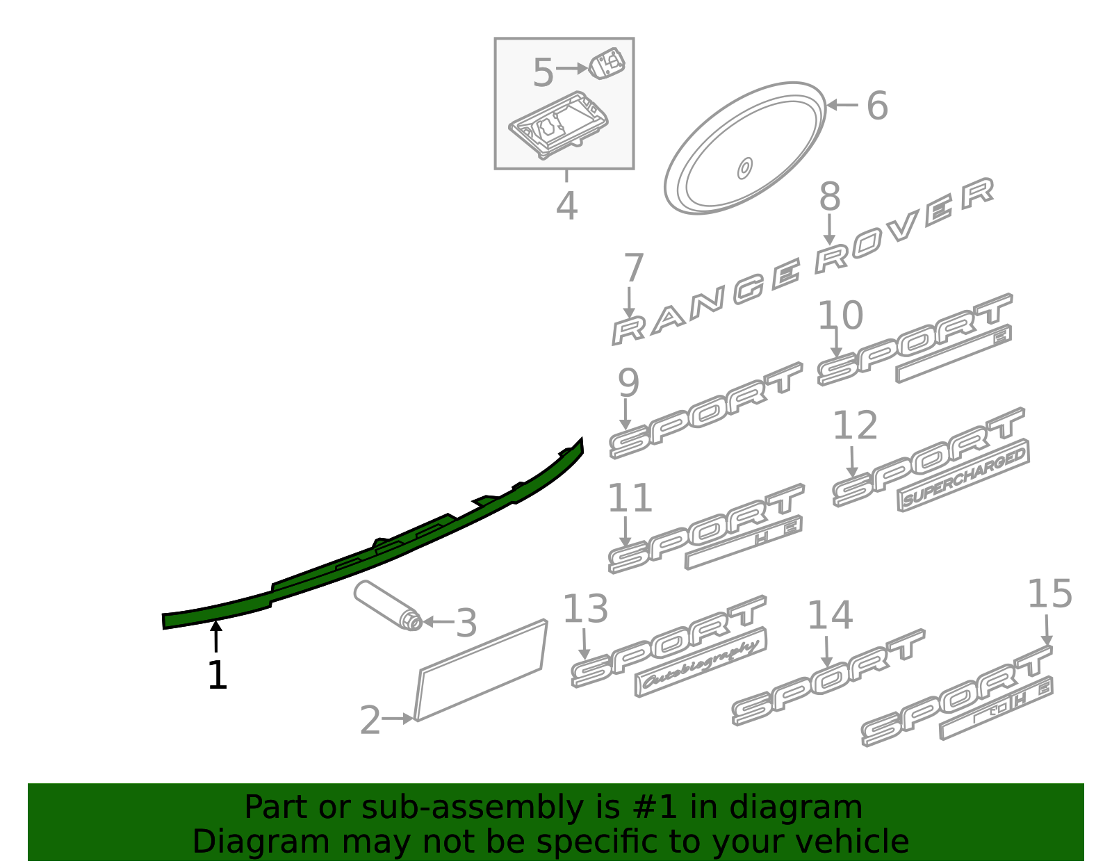 Genuine Center Molding for 2014-2022 Land Rover Range Rover Sport ...